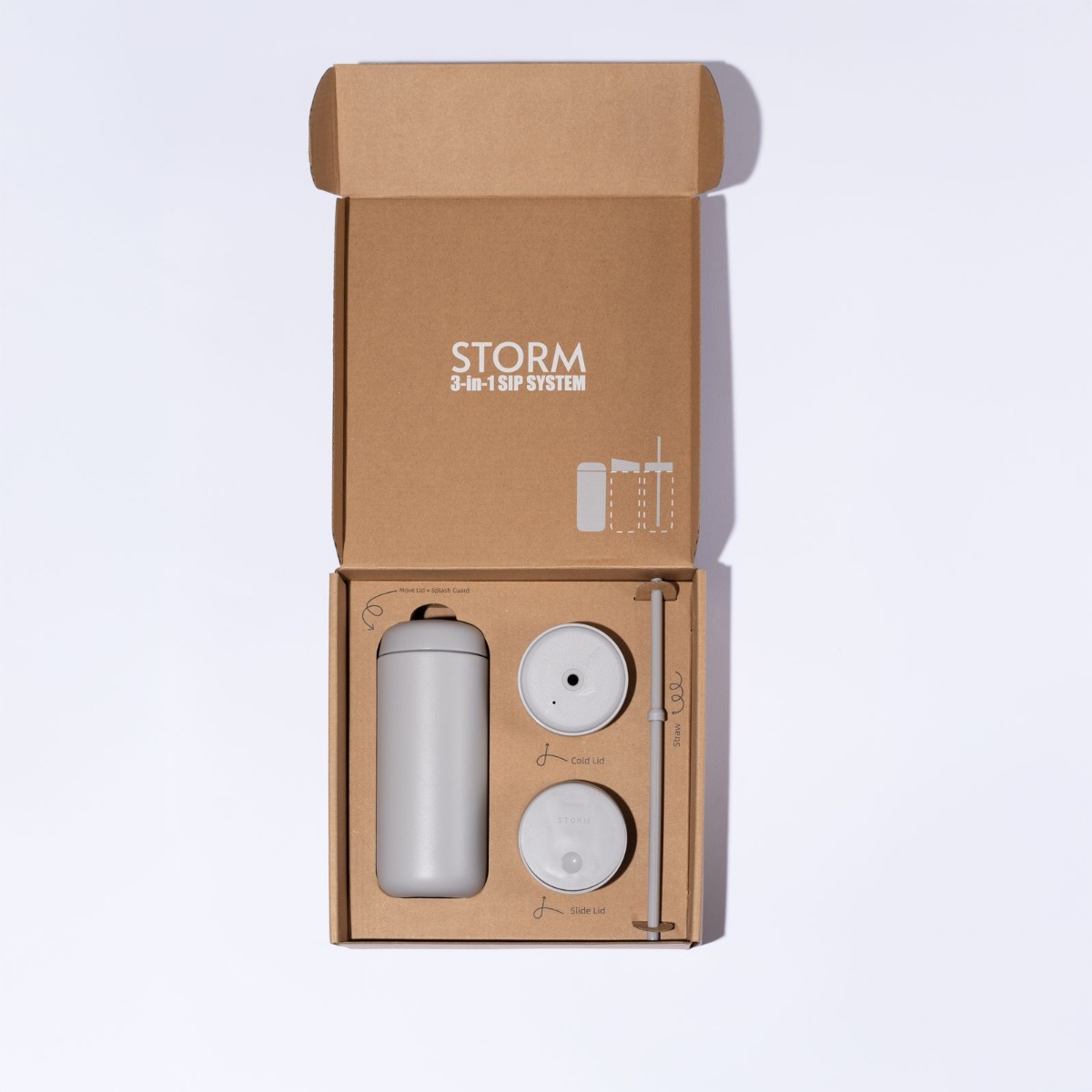 Storm 3-in-1 Sip System Matte Grey 16oz