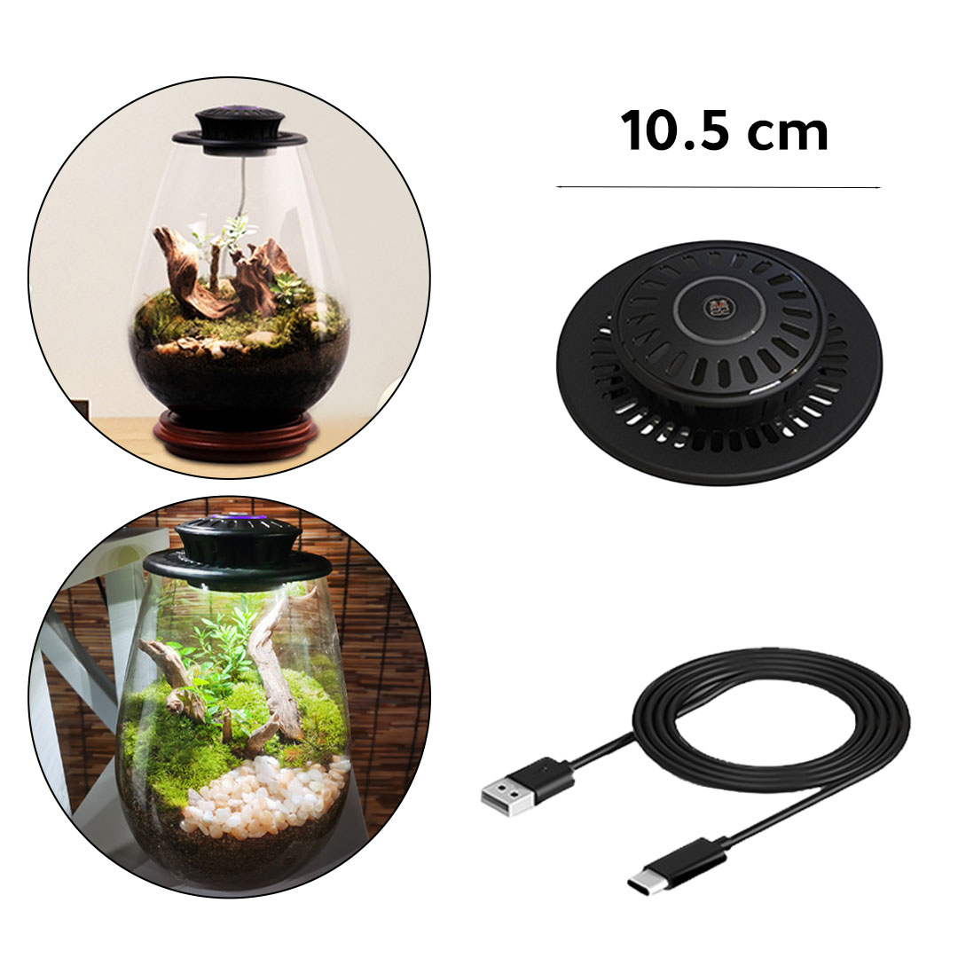 Aquarium Terrarium tank circle cover LED timer 105MM