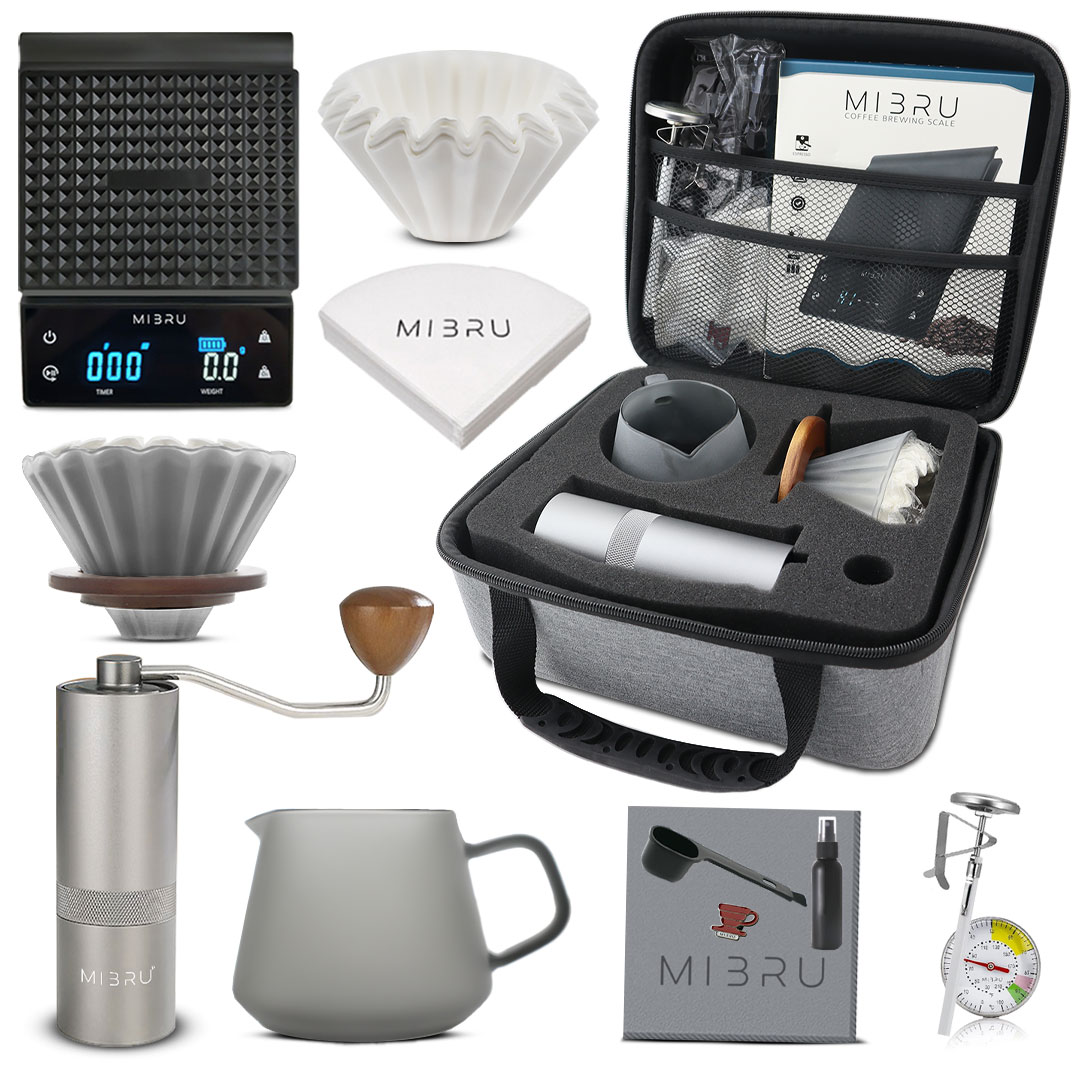 Coffee travel mini-set v60 and kalita way drip coffee set 12-in-1 pro